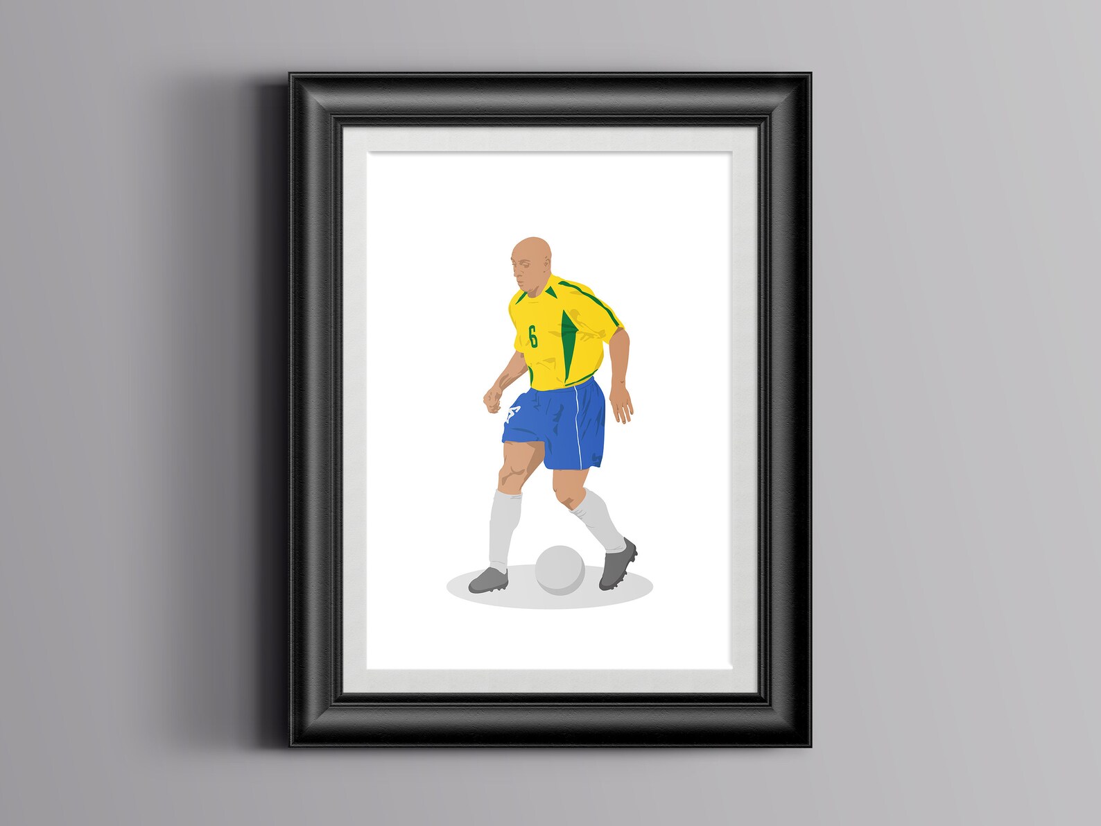 Printable Roberto Carlos Hand Drawn Poster, Brazilian Football Legend ...