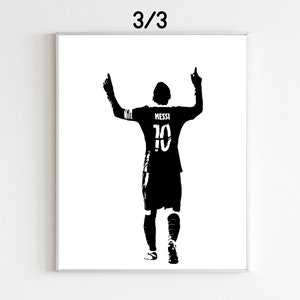 Set of 6 Digital Prints, Messi and Ronaldo Black and White Posters ...