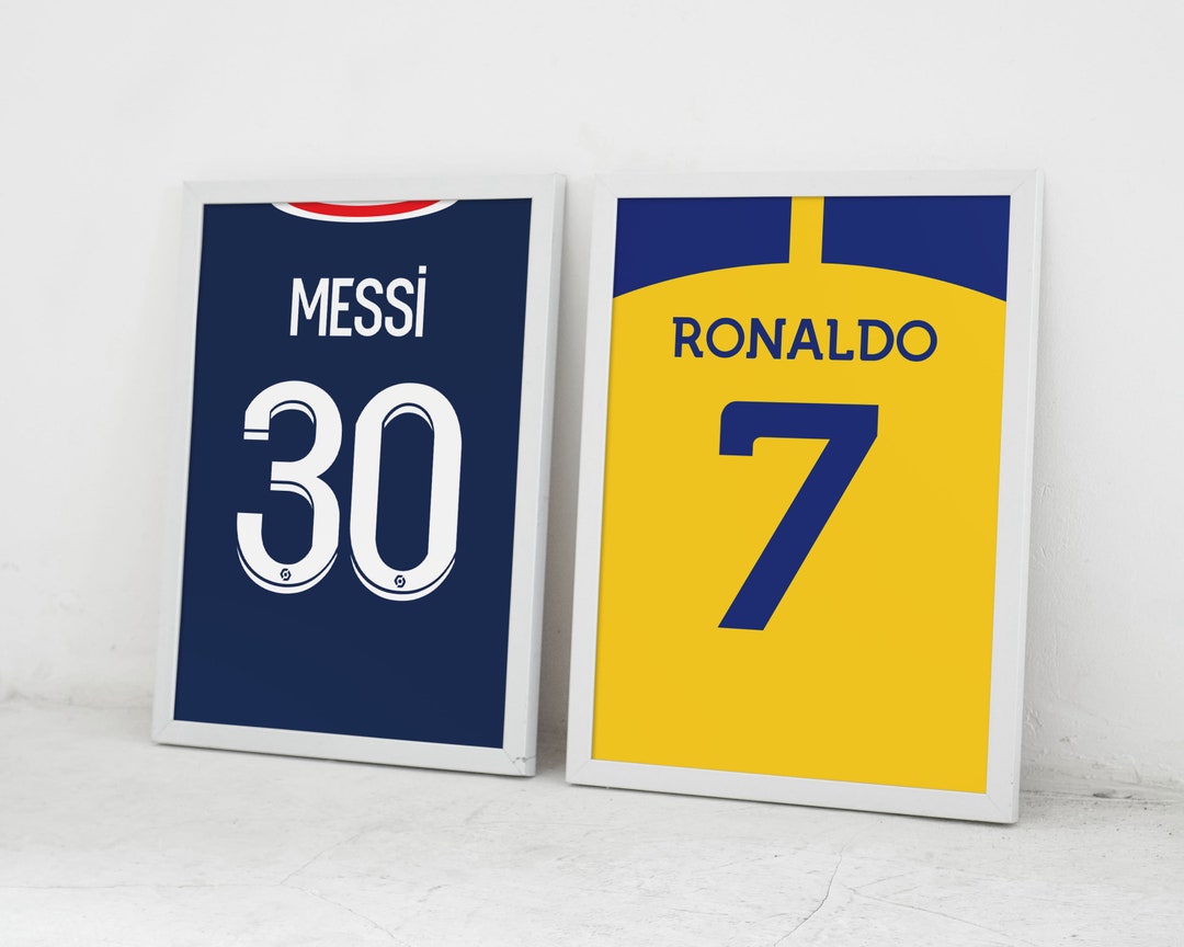 Printable Messi Ronaldo Jersey Posters, Football Wall Art, Set of 2 ...