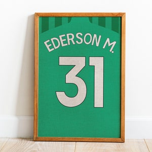 Printable Ederson 2023-2024 Season Soccer Jersey, Brazilian Football ...