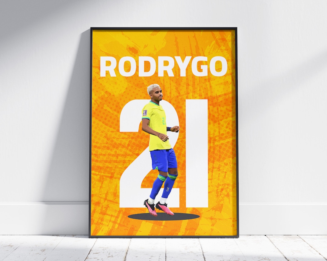Rodrygo Poster, Printable Soccer Decoration, Brazilian National ...