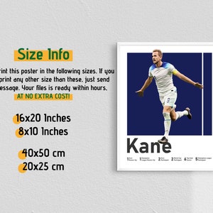Printable Harry Kane Poster, English Forward, Soccer Print, Teen Room ...