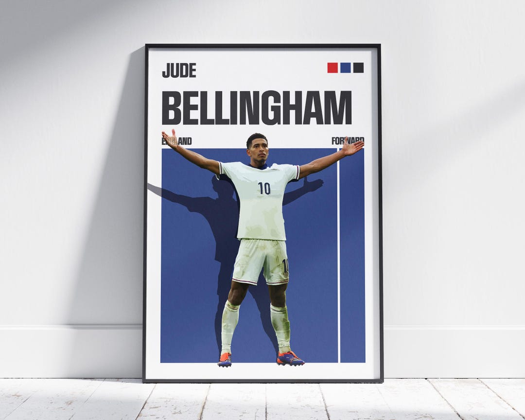 Jude Bellingham Poster, Printable Football Gift to England Fans ...