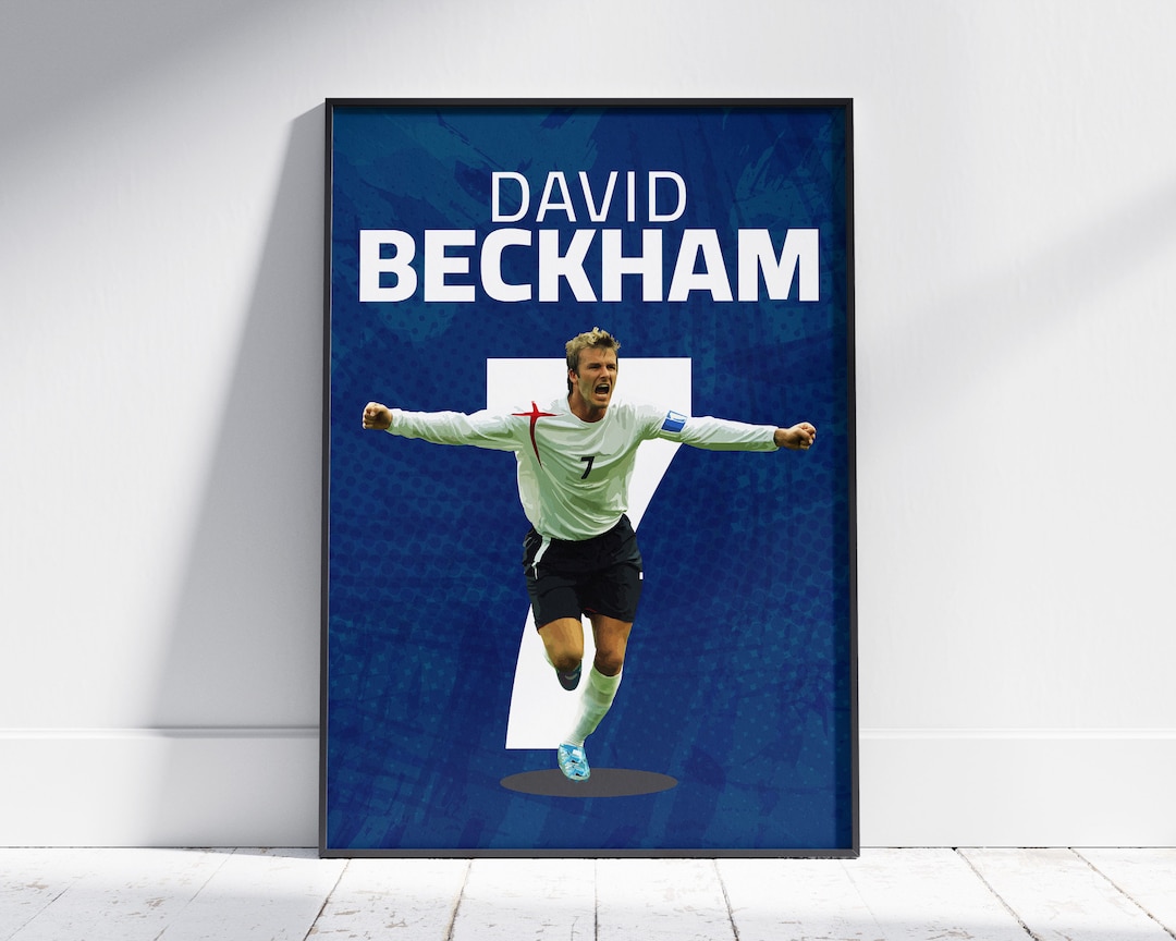 David Beckham Design Poster, English Soccer Icon, Soccer Art Banner ...