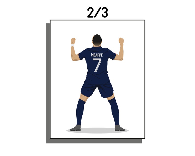 Kylian Mbappe Printable Football Wall Decor Set of 3 - Etsy