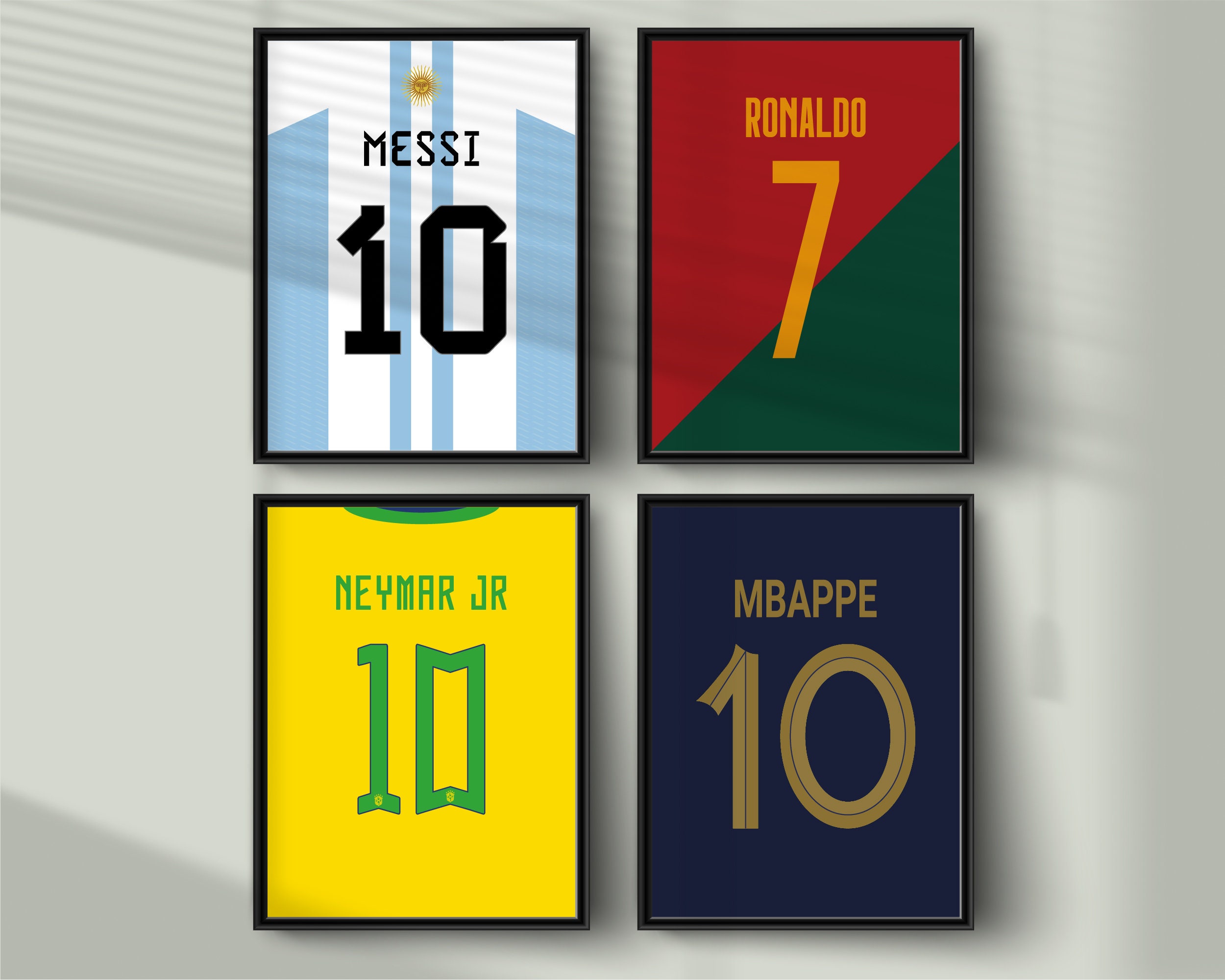 Printable Soccer Stars Jerseys Bundle, Football Players Set, Ronaldo ...