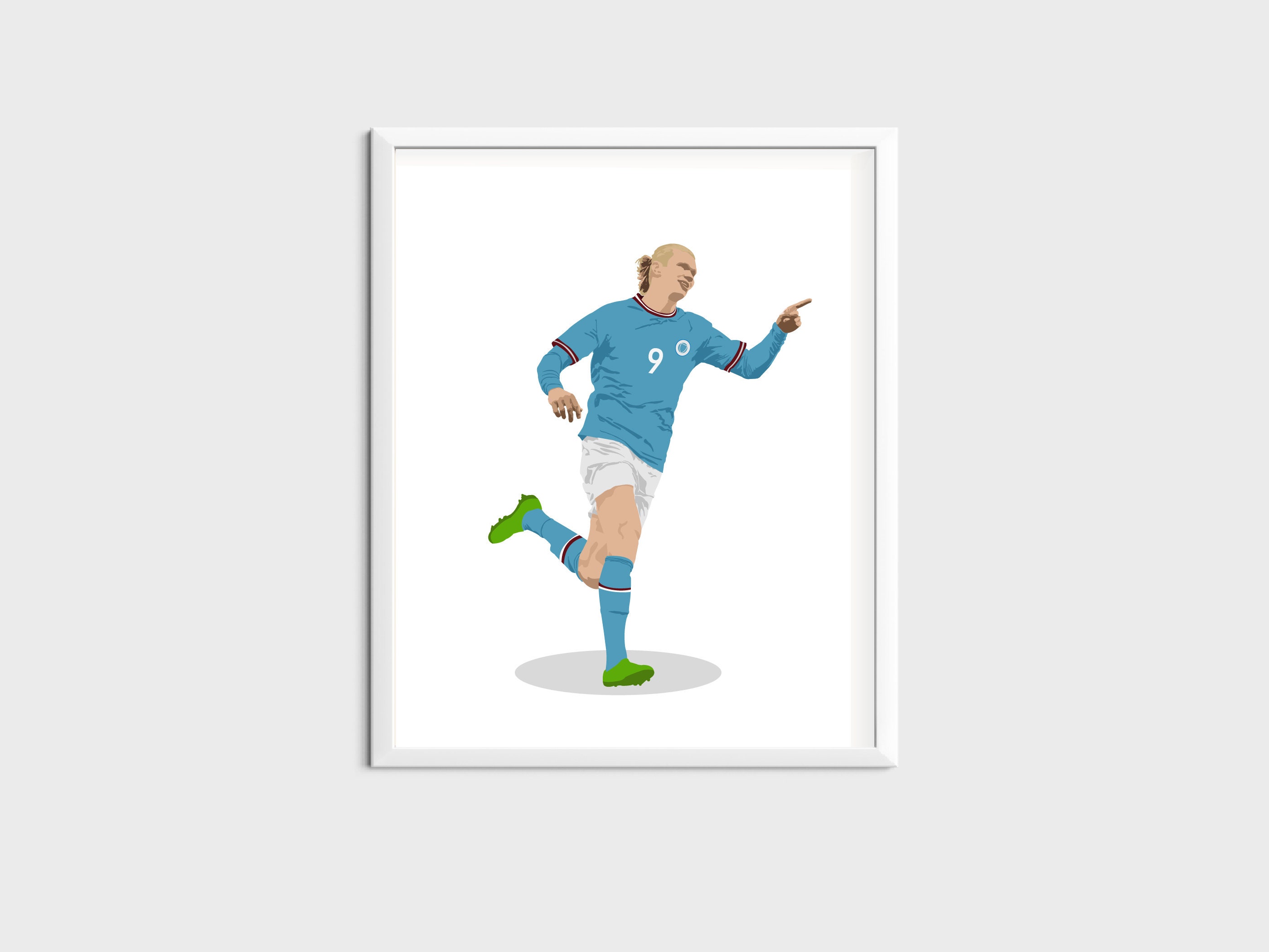Football Printable, Erling Haaland Hand Drawn Poster, Soccer ...