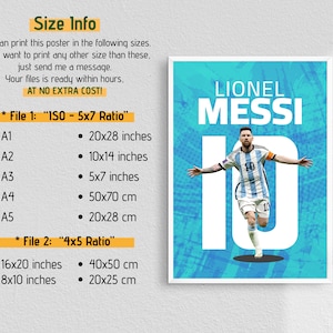 Lionel Messi Design Poster, Football Gift to Boys, Argentinian Soccer ...