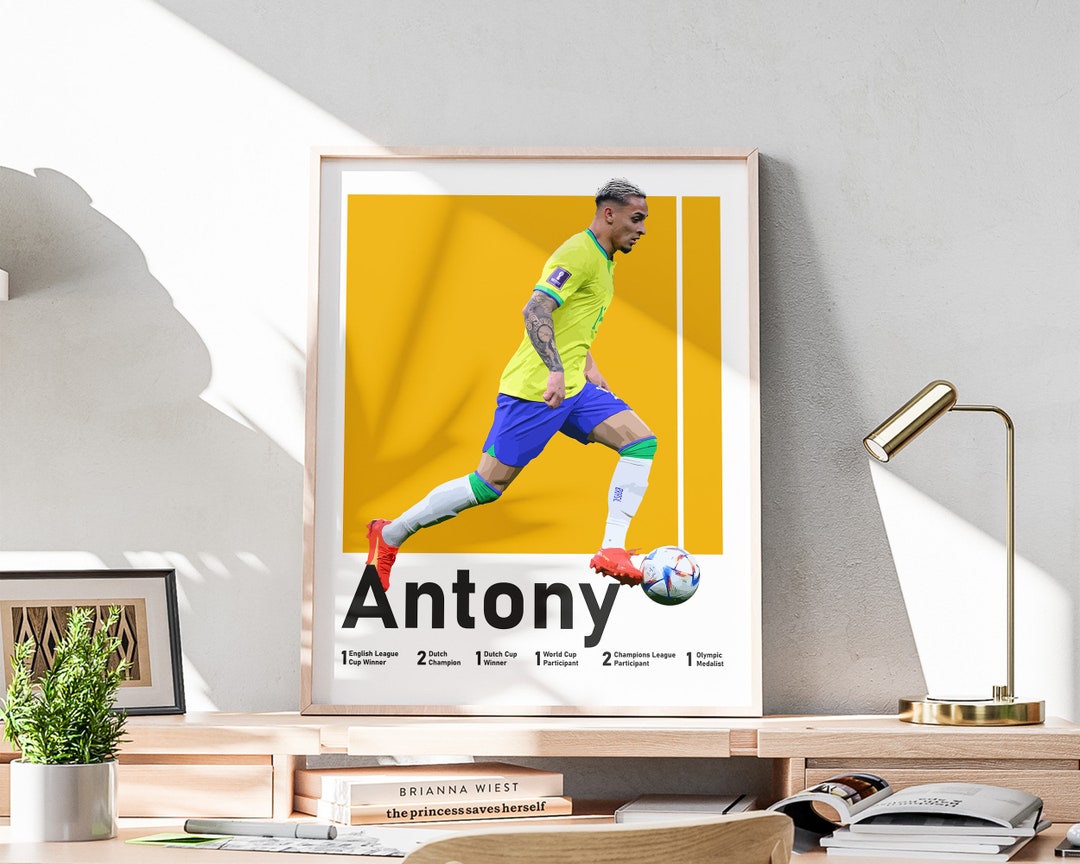 Printable Antony Poster, Football Prints, Brazilian Winger, Antony Wall ...