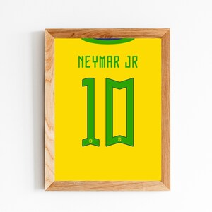 Printable Neymar Junior Jersey Art, Soccer Prints - Etsy
