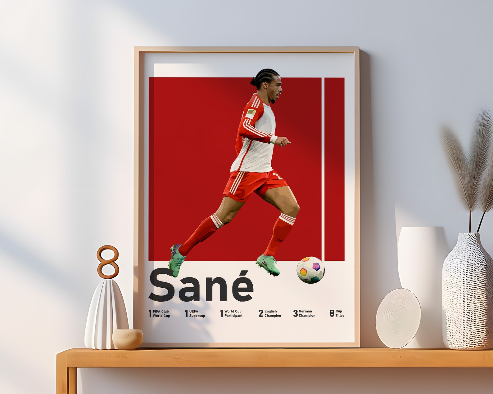 Printable Leroy Sane Poster, Football Illustration, German Soccer ...