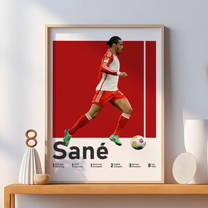 Printable Leroy Sane Poster, Football Illustration, German Soccer ...