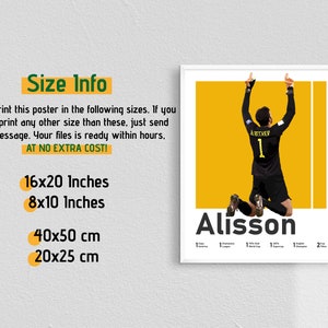 Printable Alisson Becker Poster, Soccer Goalie, Brazilian Goalkeeper ...