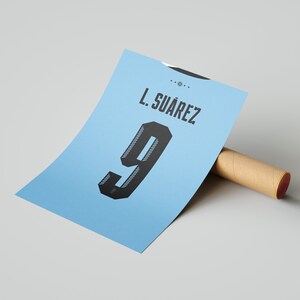 Uruguayan Soccer Legend, Luis Suarez Jersey Print, Printable Soccer Art ...