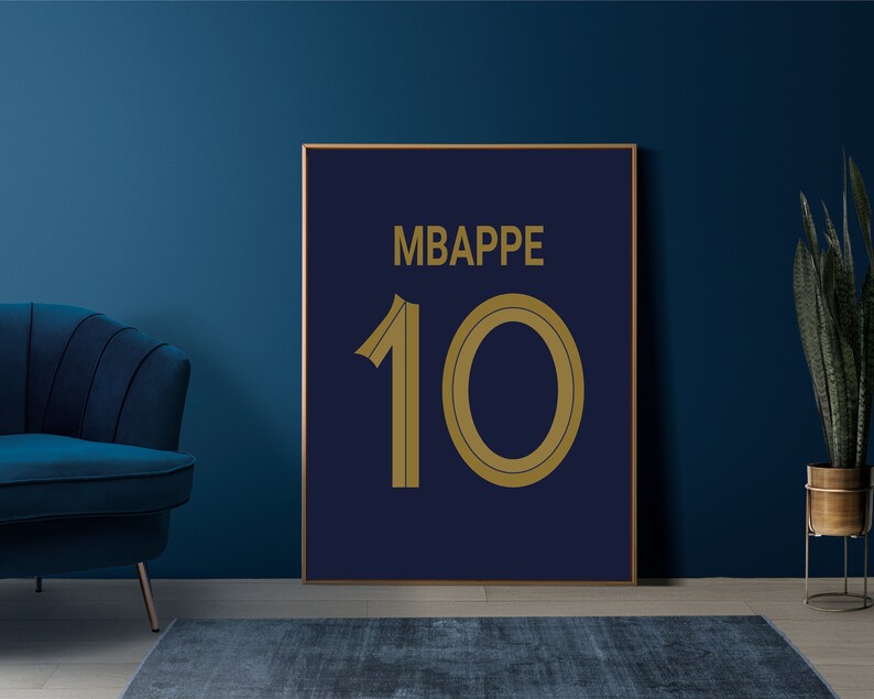 Printable Kylian Mbappe Jersey Wall Art 3 Size Included - Etsy Canada
