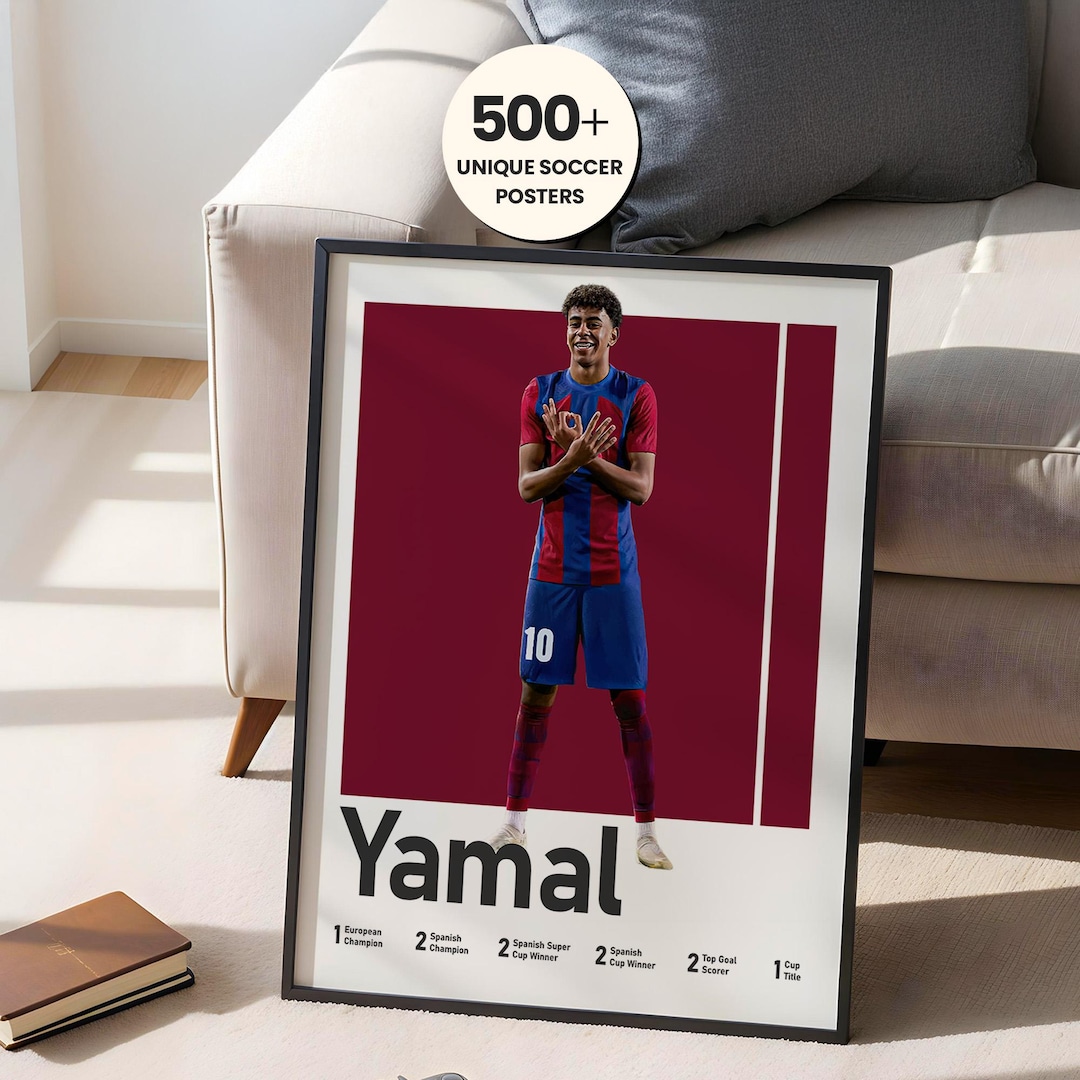 Lamine Yamal Poster, Soccer Wall Art, Wonderkid Football Print, Yamal ...