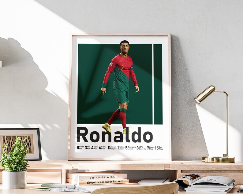 Printable Cristiano Ronaldo Poster, Soccer Wall Art, Portugal Football ...
