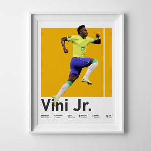 Printable Vinicius Junior Poster, Brazilian Winger, Soccer Print, Vini ...