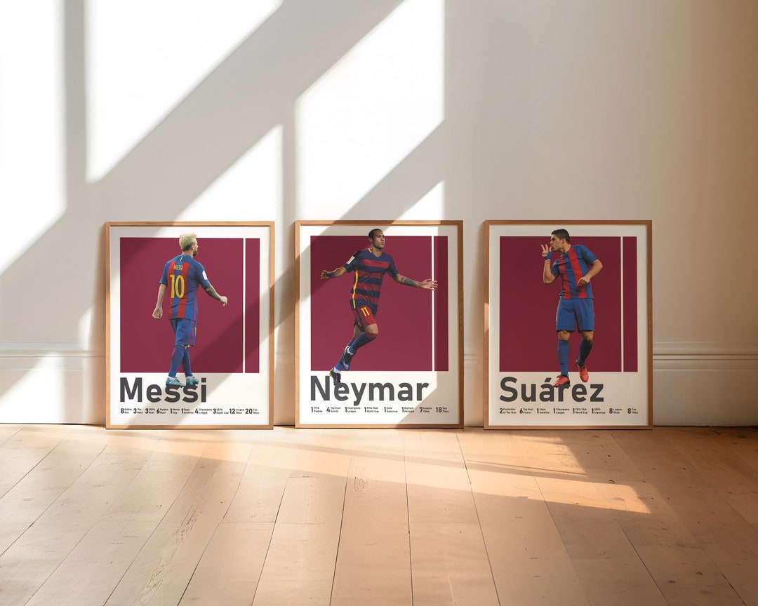 Printable Messi Neymar Suarez Posters Bundle, Soccer Wall Art ...