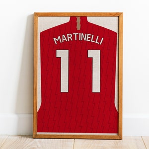 Gabriel Martinelli Jersey, Printable Football Poster, Martinelli Shirt ...