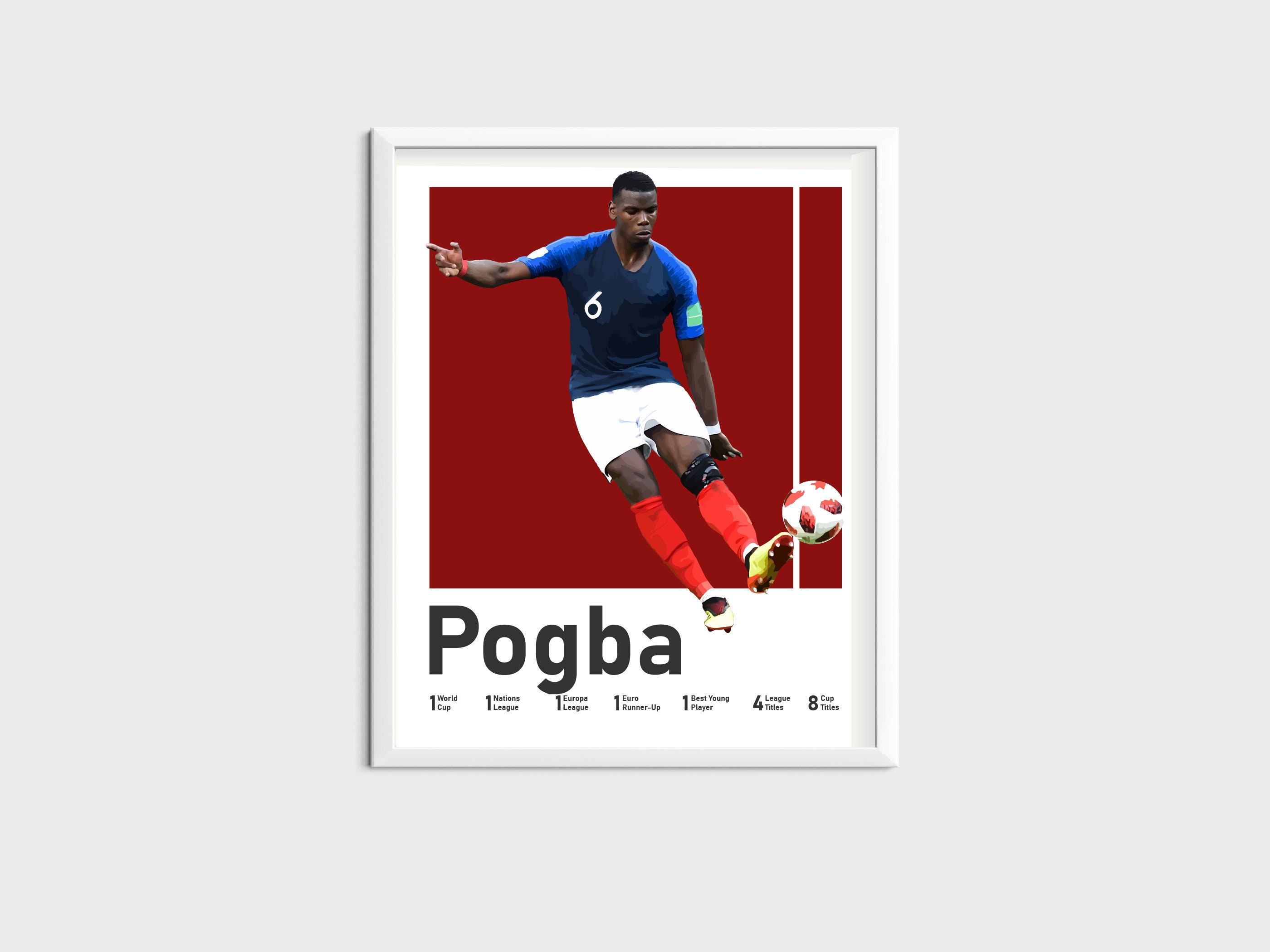 Printable Paul Pogba Poster, French Midfielder, Pogba Wall Art, Soccer ...