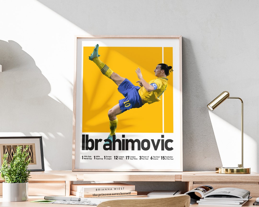 Printable Zlatan Ibrahimovic Poster, Swedish Forward, Soccer Wall Art ...