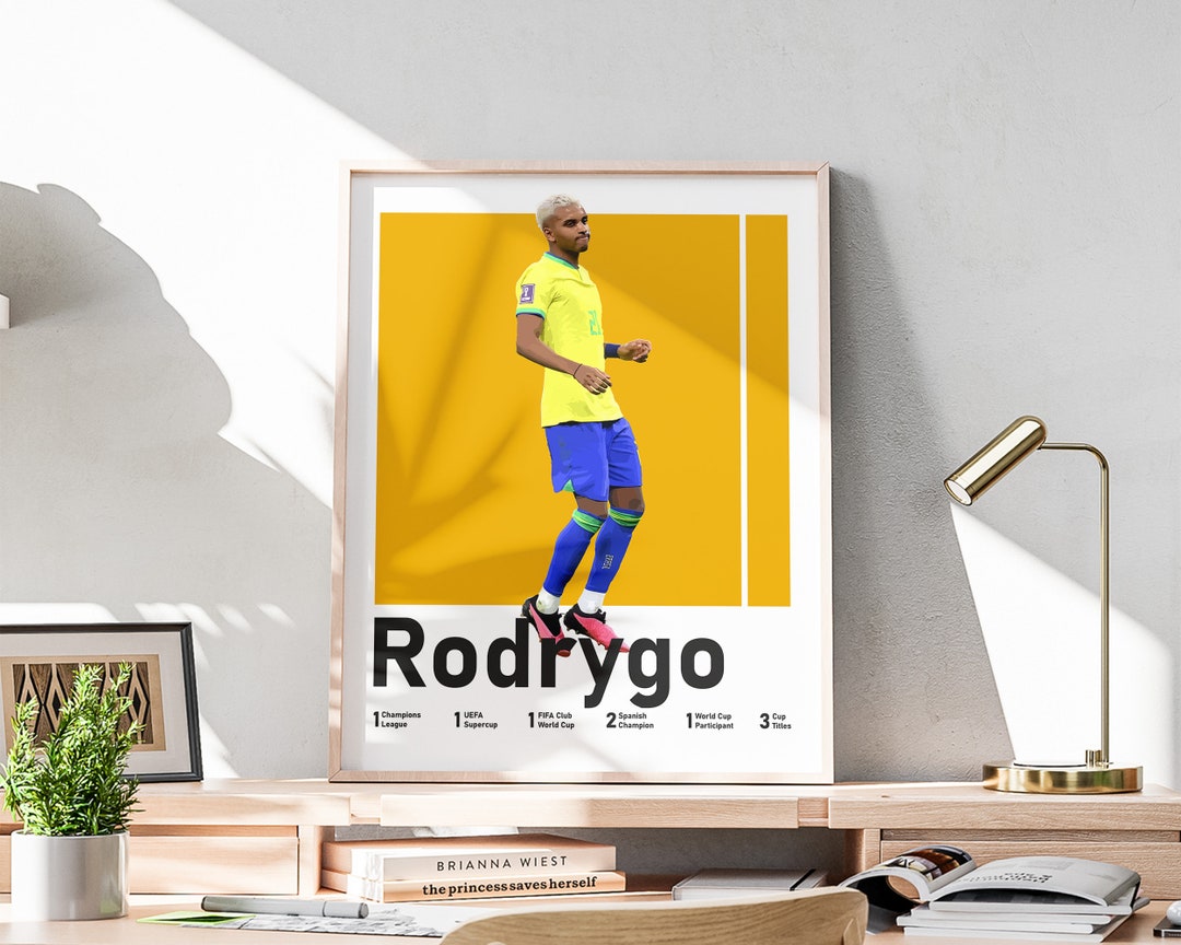 Printable Rodrygo Poster, Soccer Print, Brazilian Right Winger, Rodrygo ...