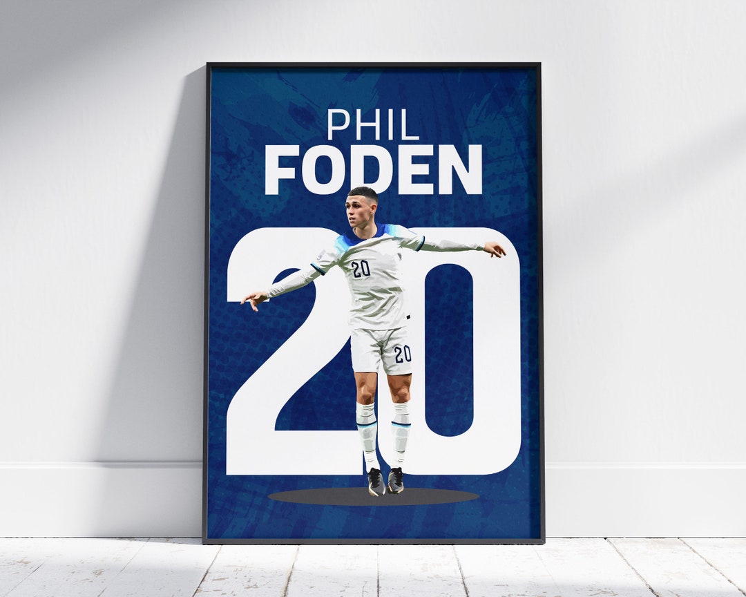 Phil Foden Printable Poster, English National Midfielder, Decorate Your ...