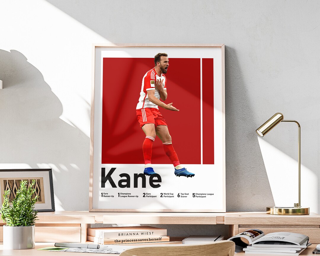 Printable Harry Kane Poster, Soccer Print, English Forward, Kane Lovers ...