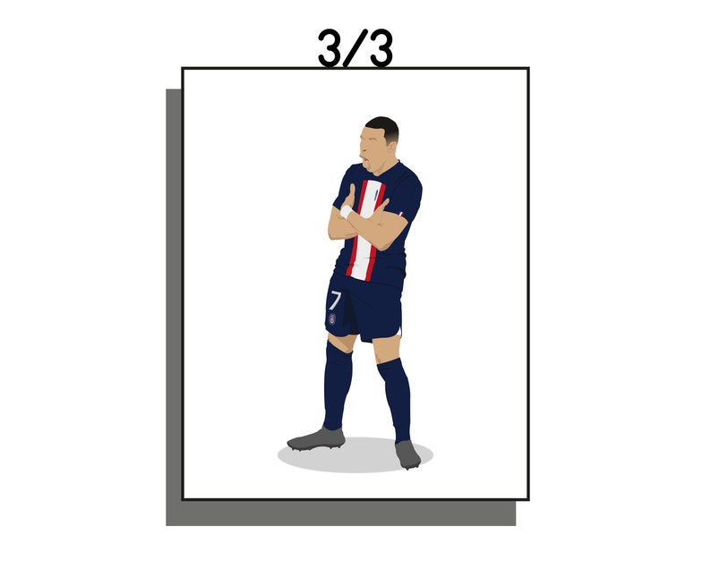 Kylian Mbappe Printable Football Wall Decor Set of 3 - Etsy