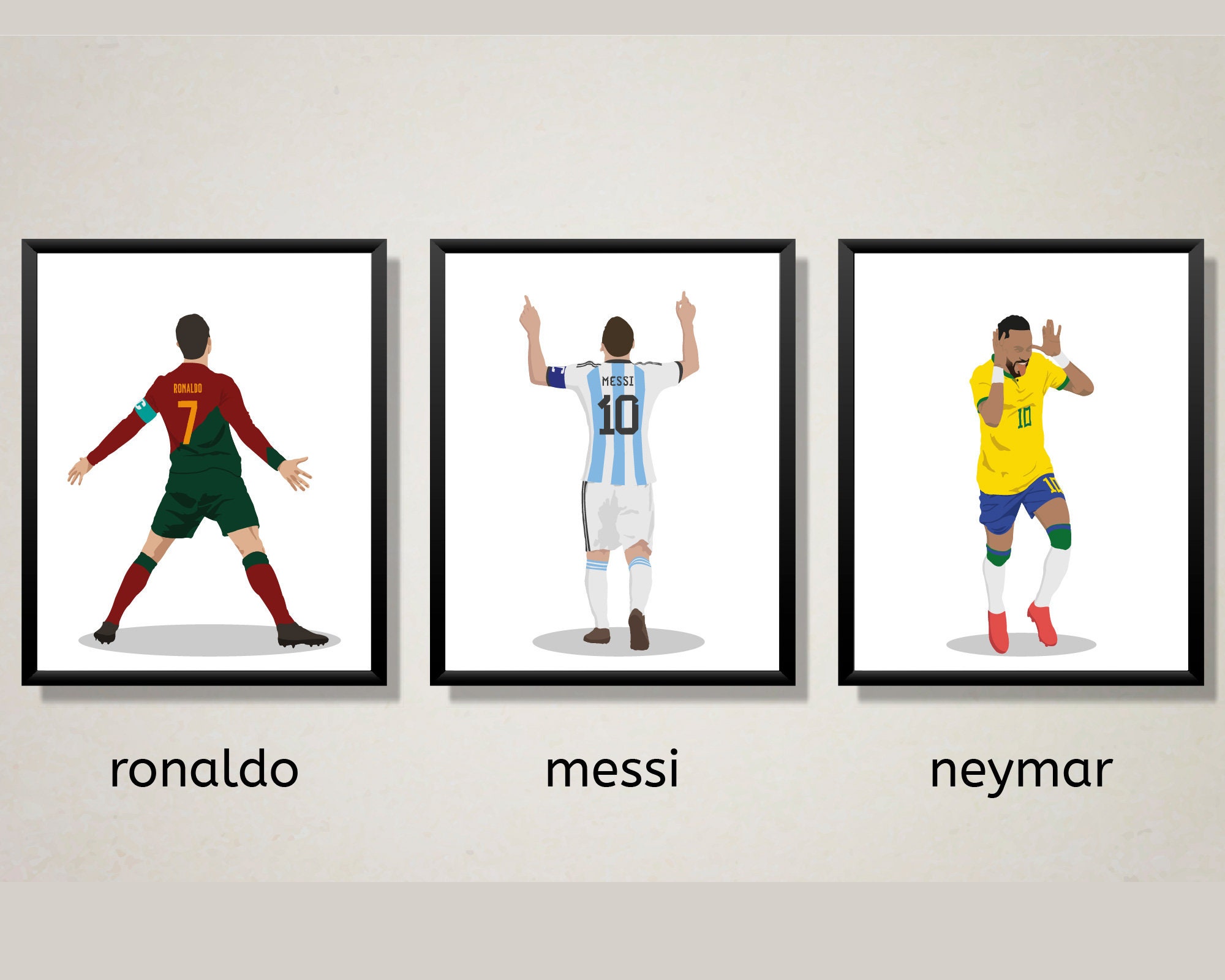 Printable Football Players Posters Bundle Set of 9 Prints - Etsy Australia