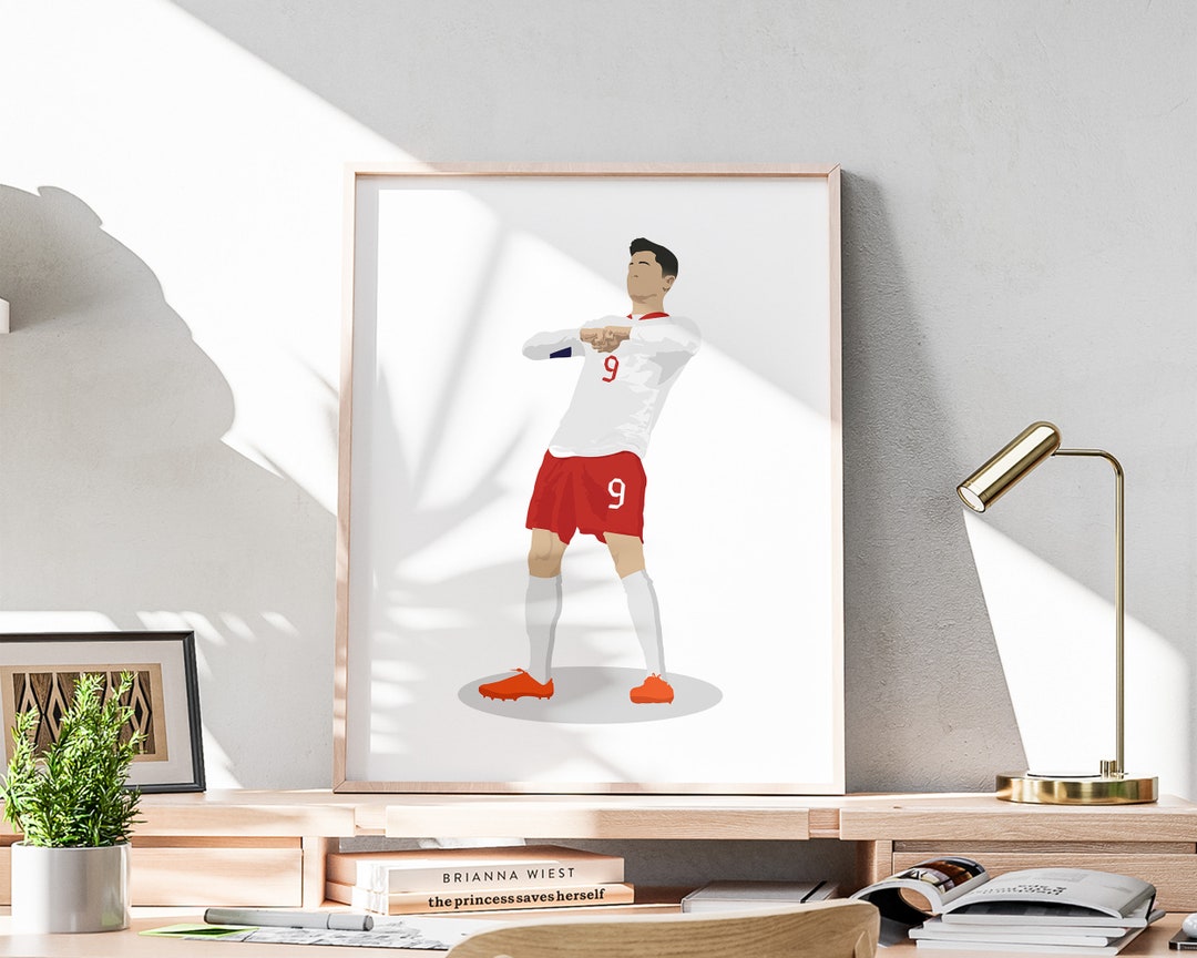 Printable Robert Lewandowski Hand Drawn Poster, One of the Best ...