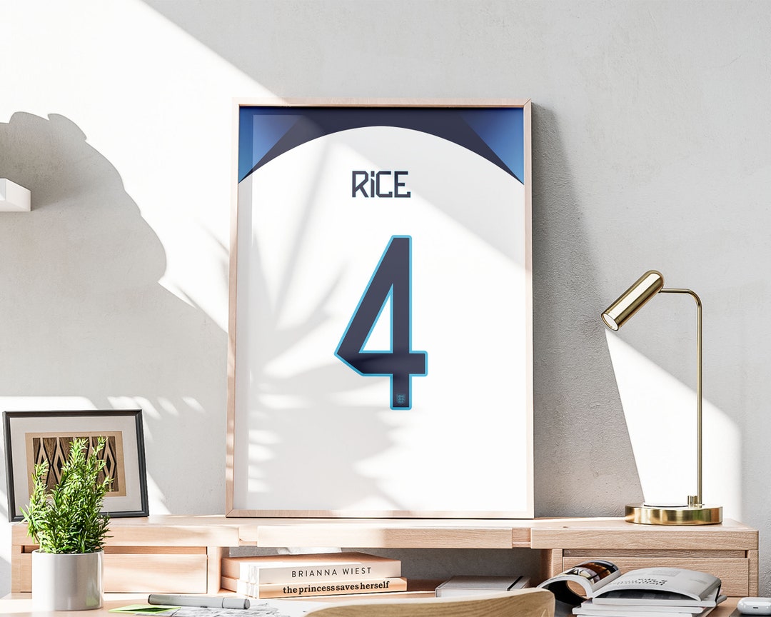 Printable Declan Rice Jersey Print, England Football Shirt, Ready to ...
