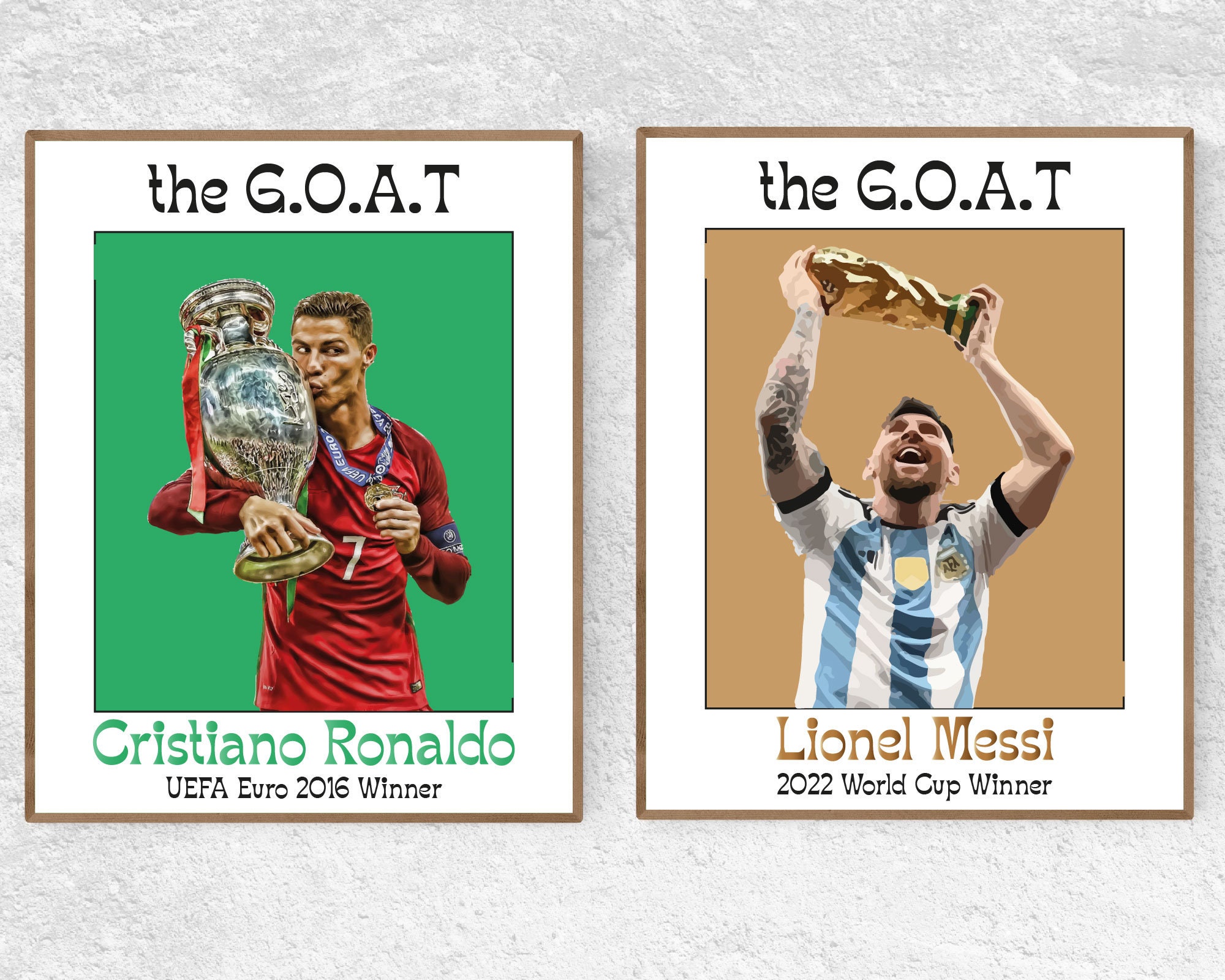 Printable Messi and Ronaldo GOAT Posters Football - Etsy