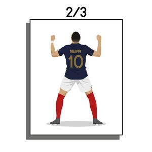 Printable Kylian Mbappe Drawings, Set of 3 Wall Arts, Mbappe ...