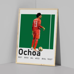 Guillermo Ochoa Poster, Mexican Soccer Goalkeeper Print (digital ...
