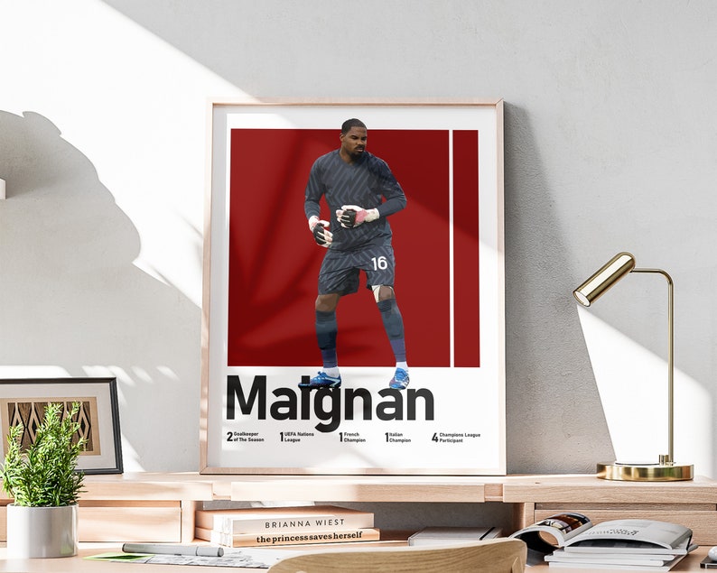 Printable Mike Maignan Poster, French Goalkeeper, Gifts for Boyfriend ...