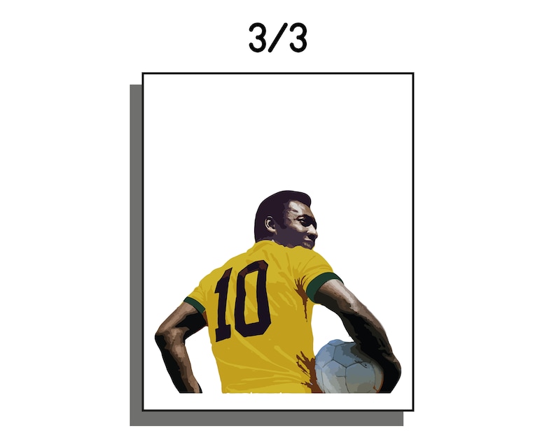 Football Legend Pele Printable Prints Set, Bundle of 3 Posters - Etsy
