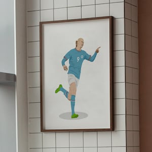 Football Printable, Erling Haaland Hand Drawn Poster, Soccer ...