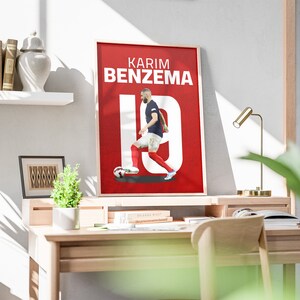 Karim Benzema Design Poster, Football Legend of France, Soccer Gift to ...