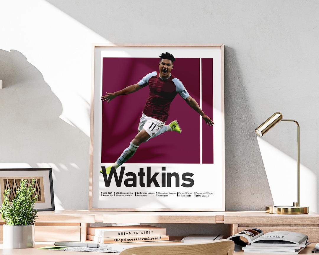 Ollie Watkins Poster, Printable Football Wall Art, English Footballer ...