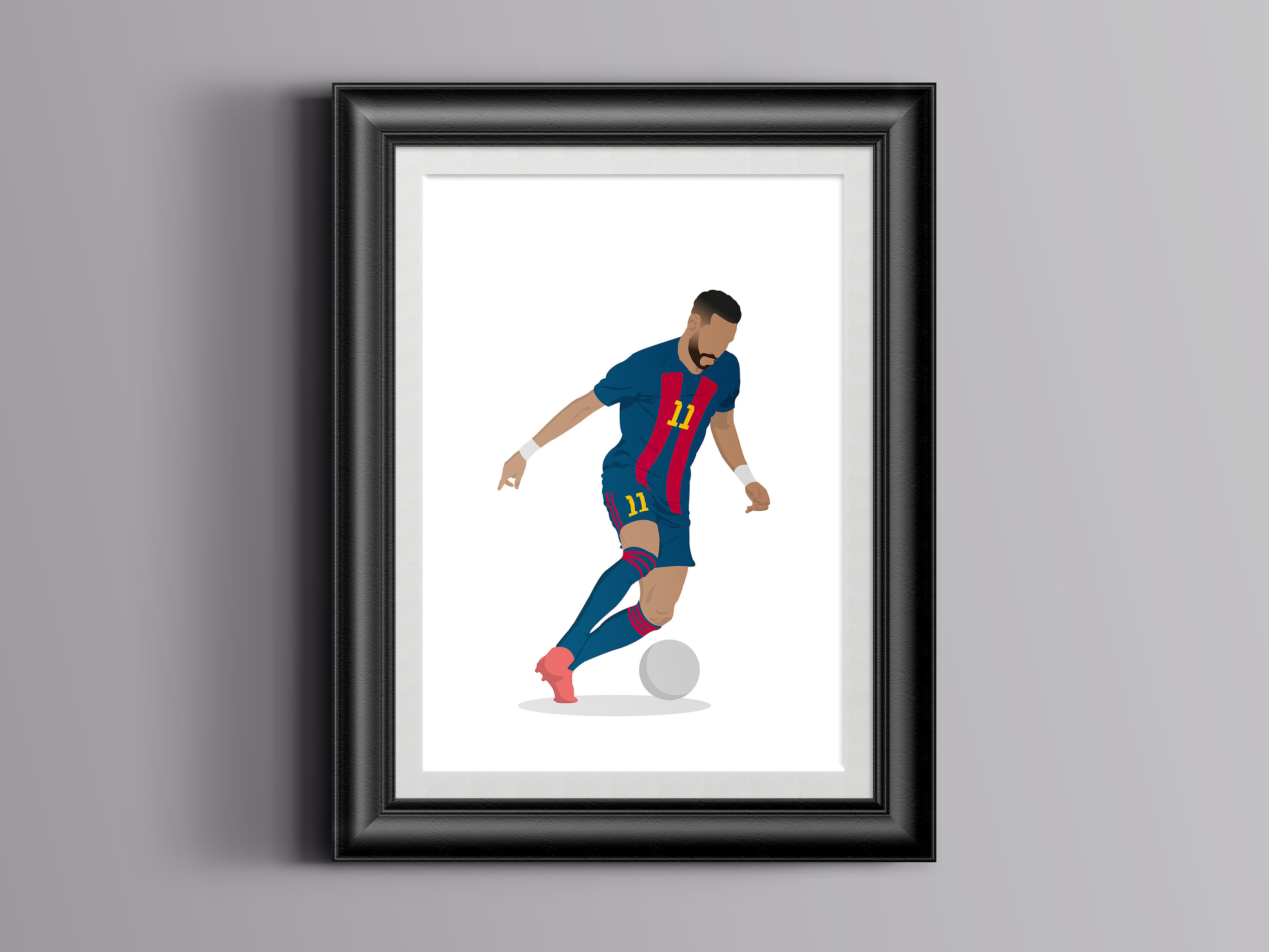 Neymar Junior Hand Drawn Poster, Soccer Illustration, Neymar Jr Wall ...