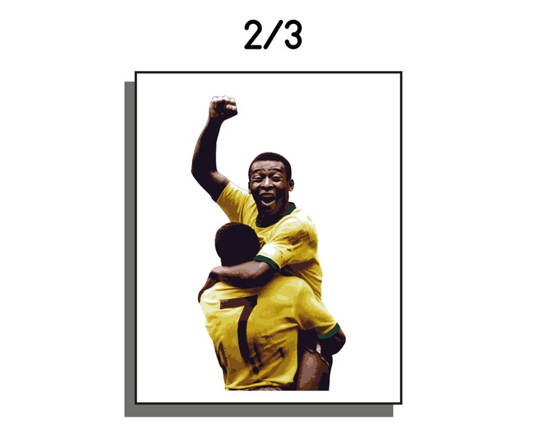 Football Legend Pele Printable Prints Set Bundle of 3 Posters - Etsy