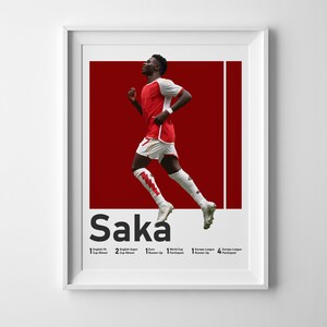 Printable Bukayo Saka Poster, English Right Winger, Wall Hangings for ...