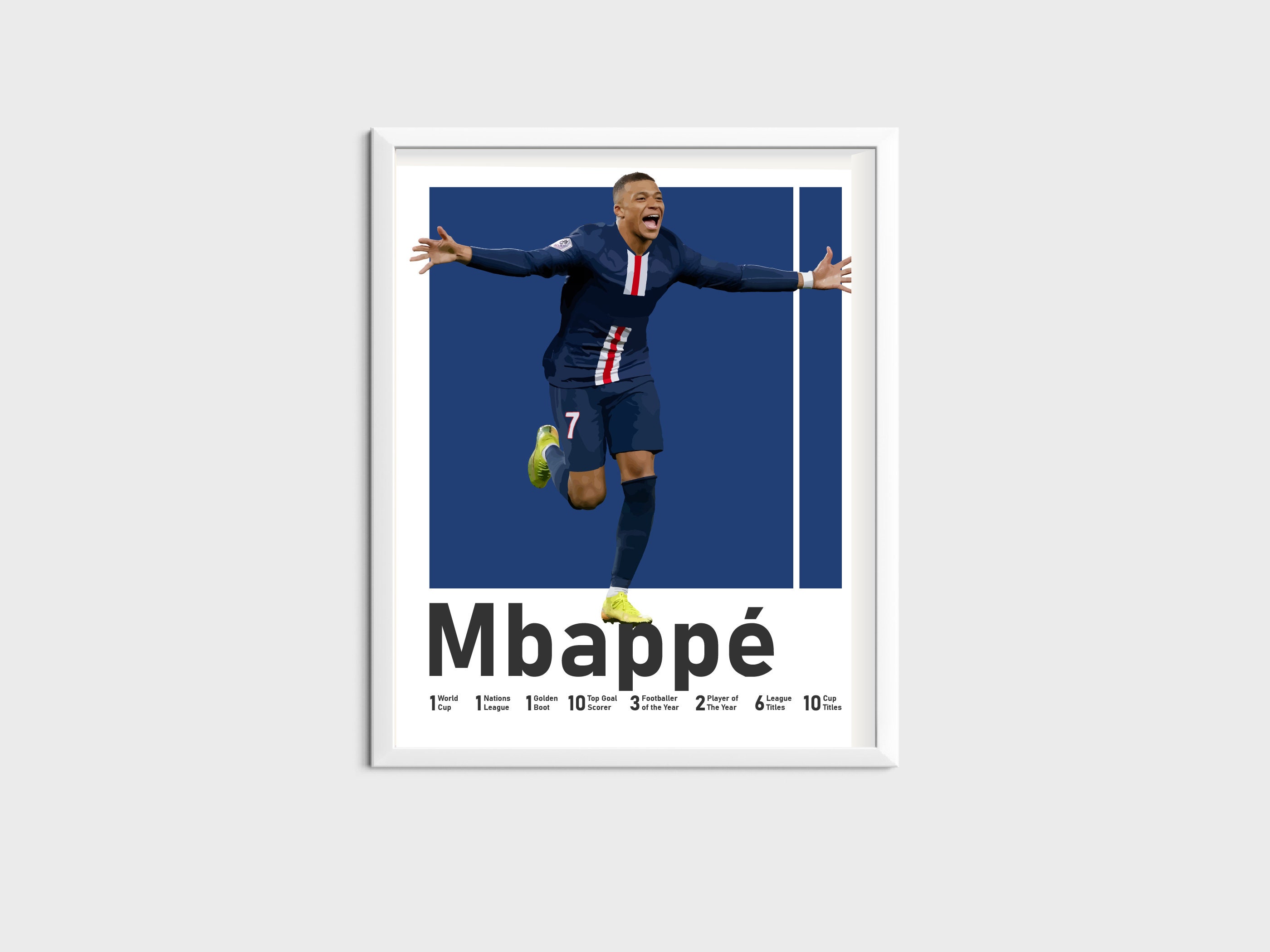 Printable Kylian Mbappe Poster, French Soccer Star, Boys Room Wall Art ...