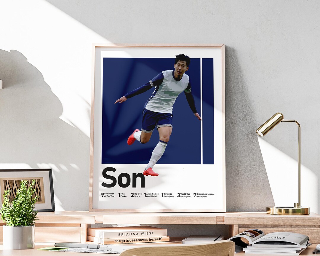 Printable Son Heung-min Poster, Soccer Wall Art, South Korean Forward ...