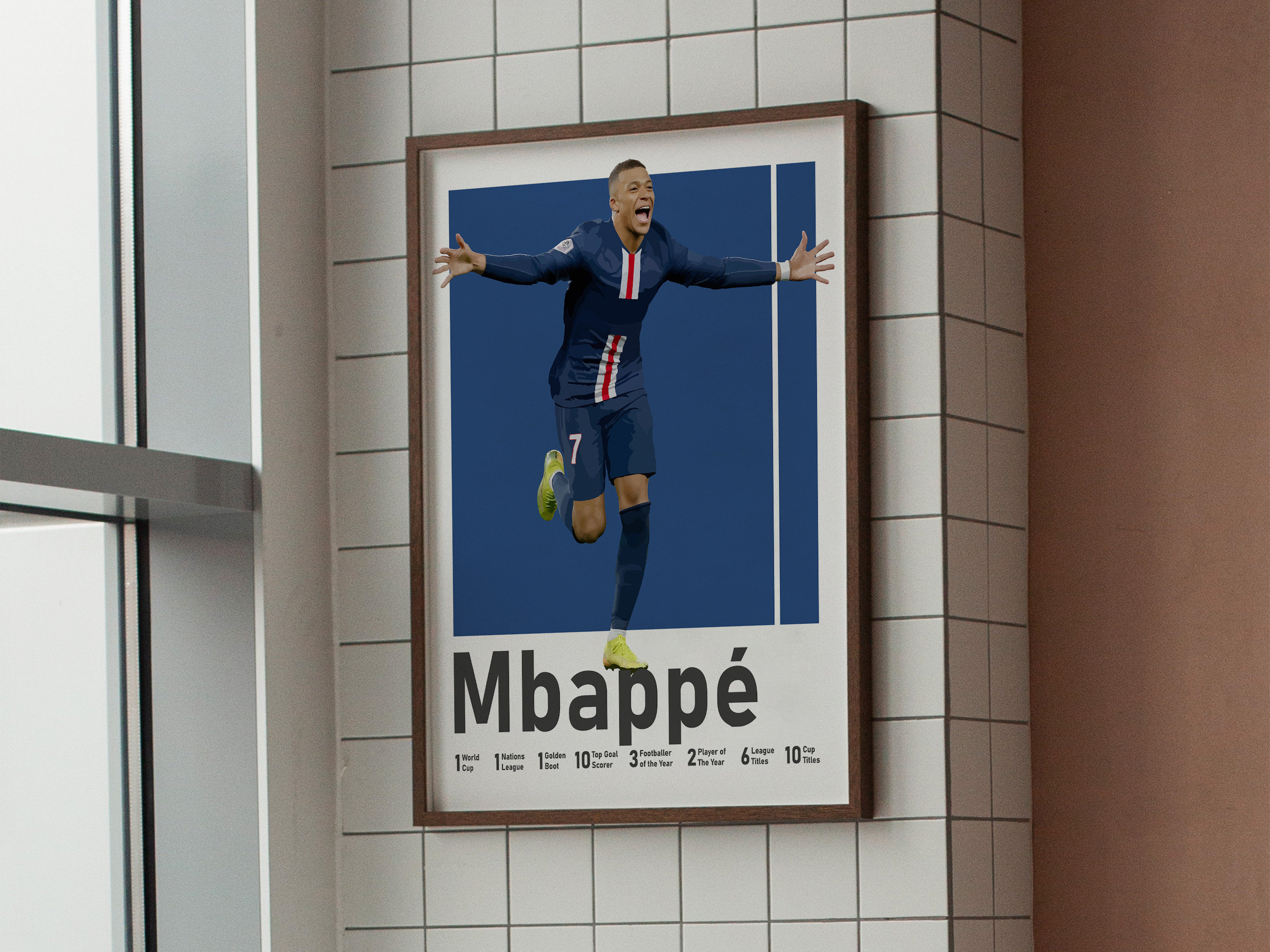Printable Kylian Mbappe Poster, French Soccer Star, Boys Room Wall Art ...