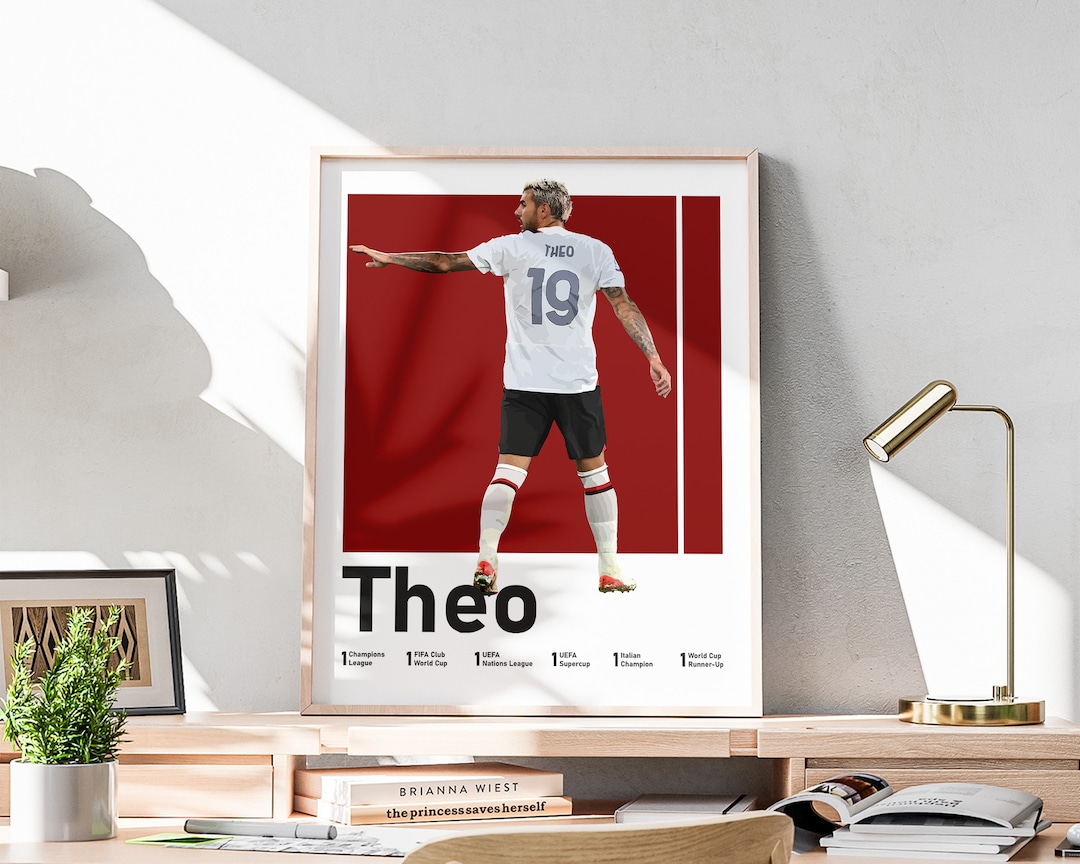 Printable Theo Hernandez Poster, French Defender, Inspirational Soccer ...