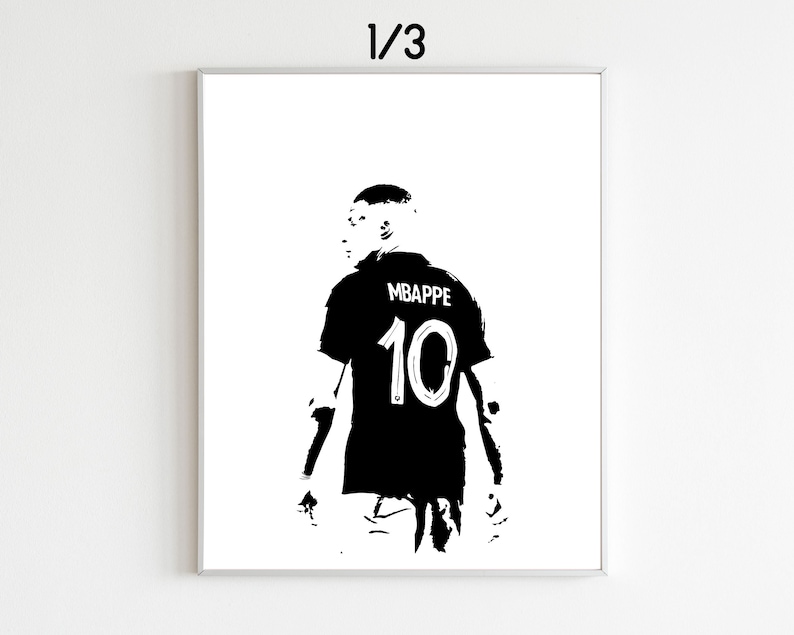 Buy Printable Kylian Mbappe Black and White Posters Set of 3 Online in ...