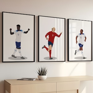 Printable Football Players Drawings Bundle, Set of 9 Prints, Messi ...